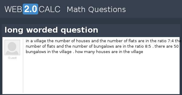 View question - long worded question