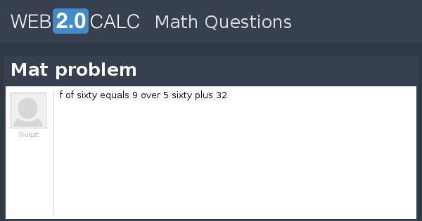 View question - Mat problem