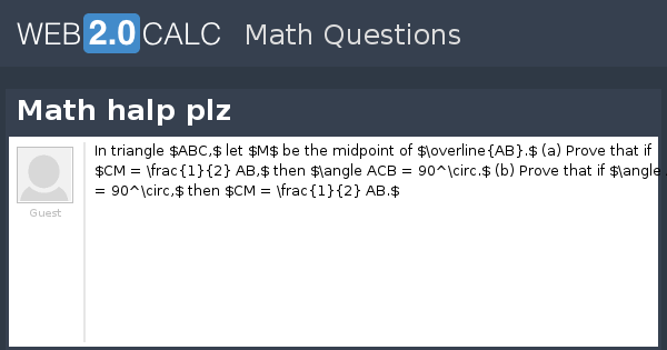 View question - Math halp plz