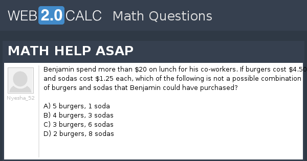 View question - MATH HELP ASAP
