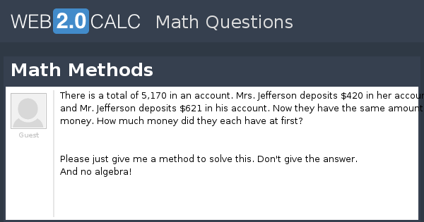 View question - Math Methods