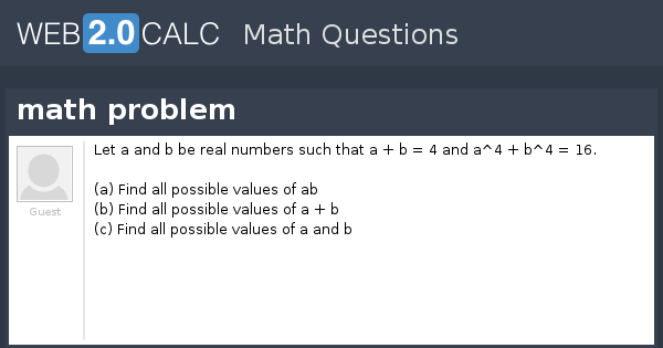 View question - math problem