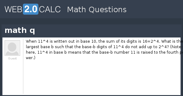 View question - math q