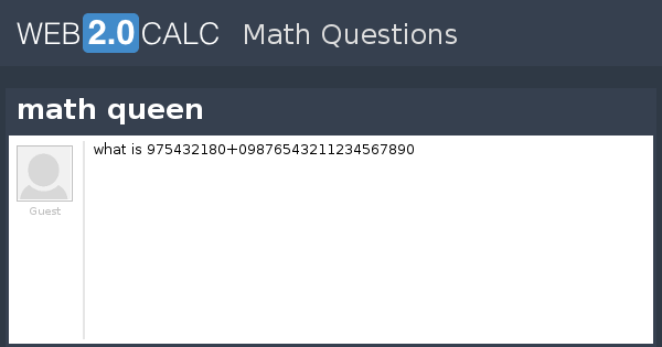 View question - math queen
