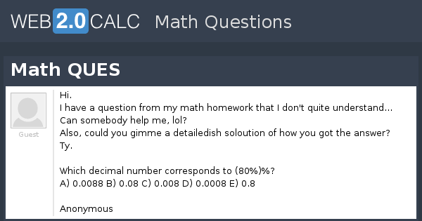 View question - Math QUES