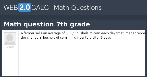 View question - Math question 7th grade