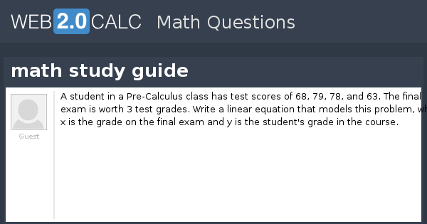 View question - math study guide