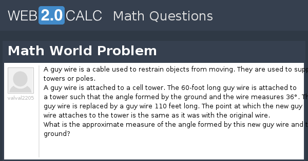 View question - Math World Problem