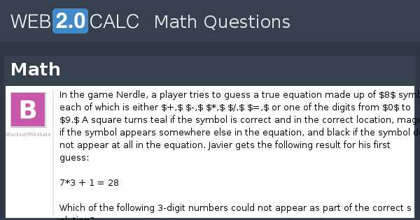 View question - Math