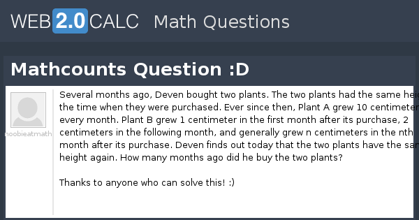 View question - Mathcounts Question :D