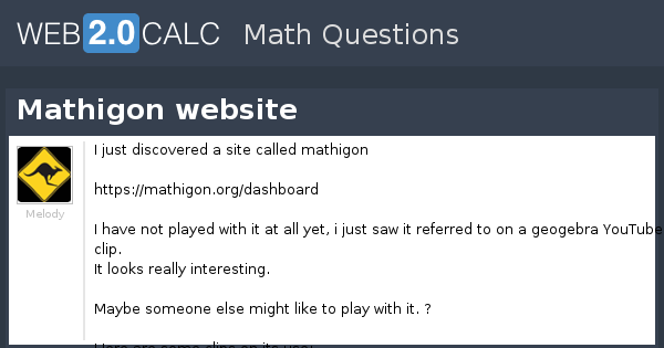 View question - Mathigon website