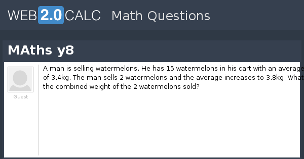 View question - MAths y8