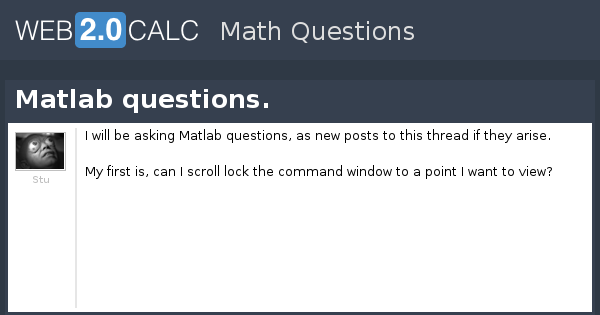 View question - Matlab questions.