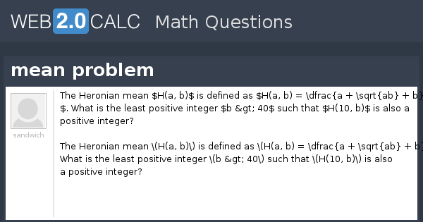 View question - mean problem