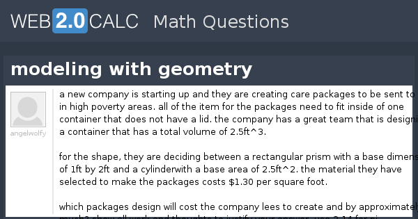 View question - modeling with geometry