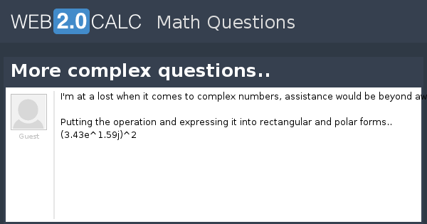 View question - More complex questions..