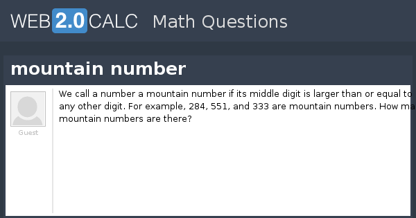 View question - mountain number