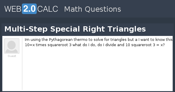 View question - Multi-Step Special Right Triangles