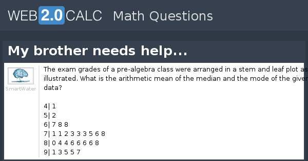 View question - My brother needs help...