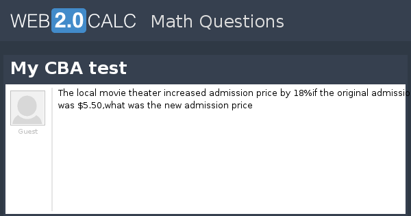 View question - My CBA test