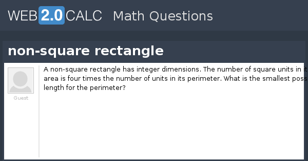 View question - non-square rectangle