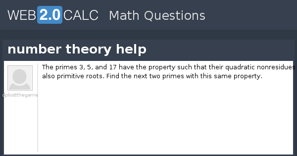 View question - number theory help