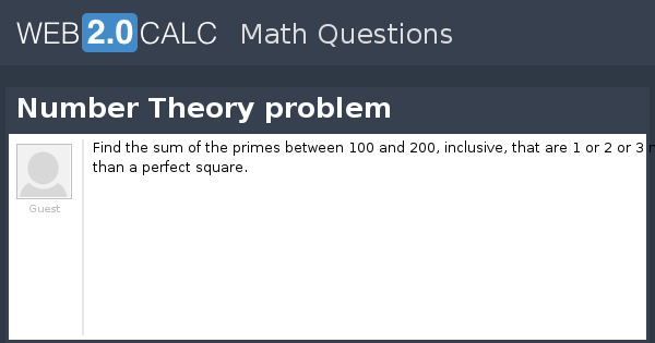 View question - Number Theory problem