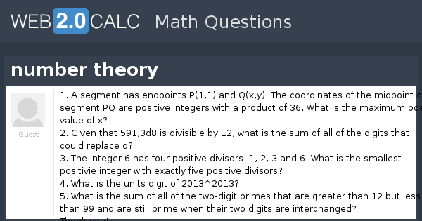 View question - number theory