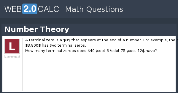 View question - Number Theory