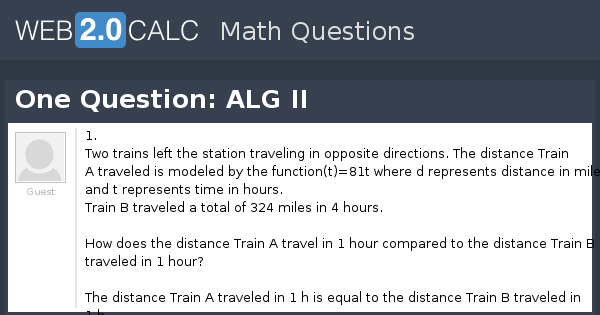 View question - One Question: ALG II