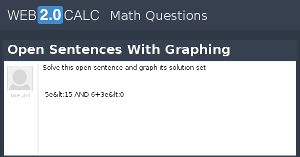 View question - Open Sentences With Graphing