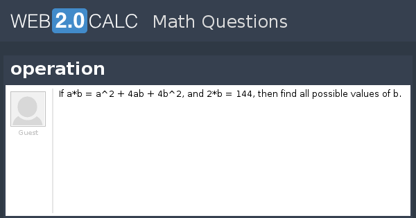 View question - operation