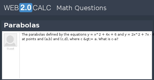 View question - Parabolas