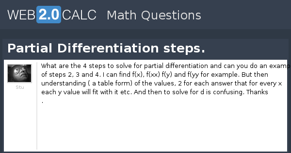 View question - Partial Differentiation steps.