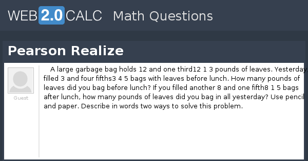 View question - Pearson Realize