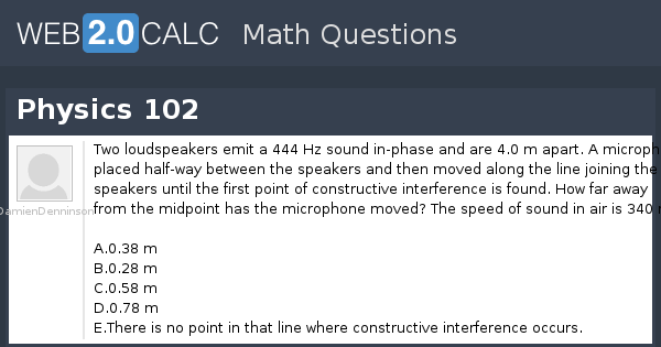 View question - Physics 102