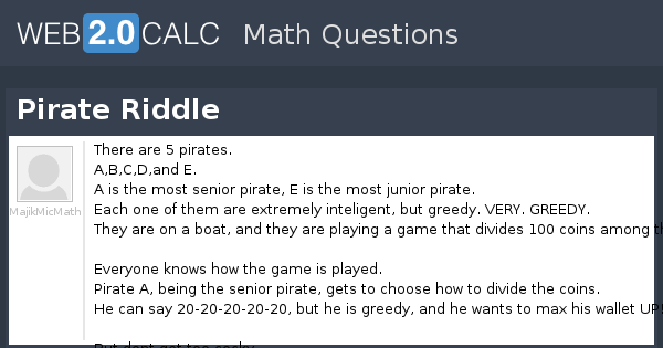 View question - Pirate Riddle