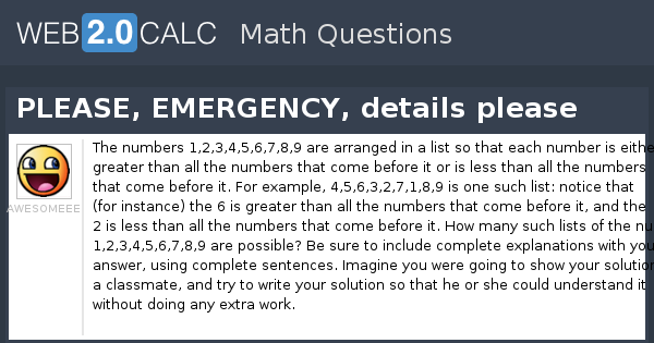 View question - PLEASE, EMERGENCY, details please