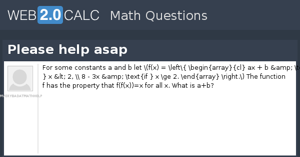 View question - Please help asap