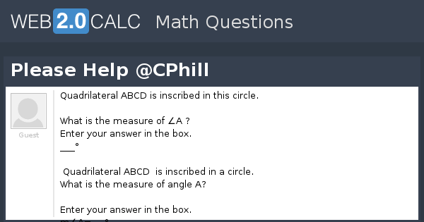 View question - Please Help @CPhill