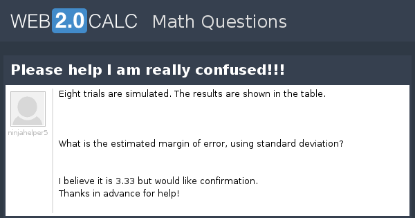 View question - Please help I am really confused!!!