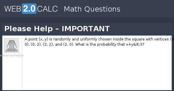 View question - Please Help – IMPORTANT