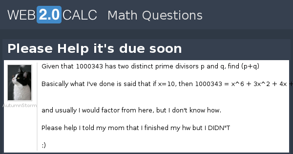 View question - Please Help it's due soon