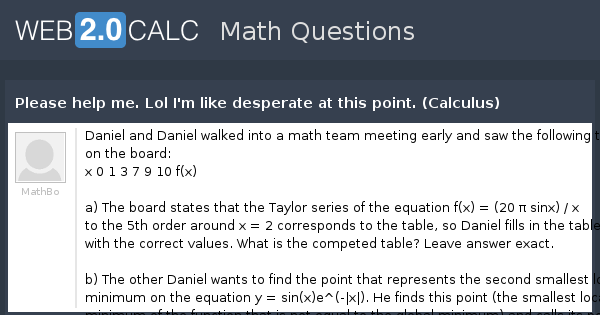 View question - Please help me. Lol I'm like desperate at this point. (Calculus)