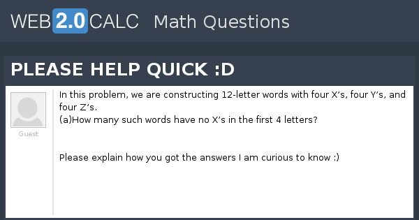 View question - PLEASE HELP QUICK :D