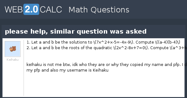 View question - please help, similar question was asked