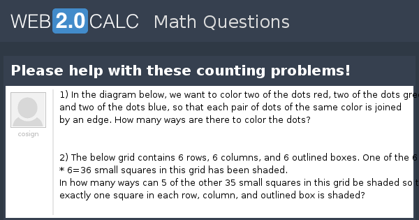 View question - Please help with these counting problems!