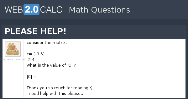 View question - PLEASE HELP!