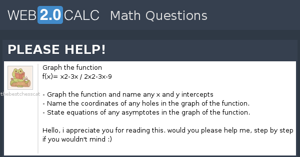 View question - PLEASE HELP!