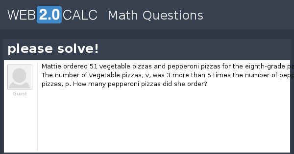 View question - please solve!